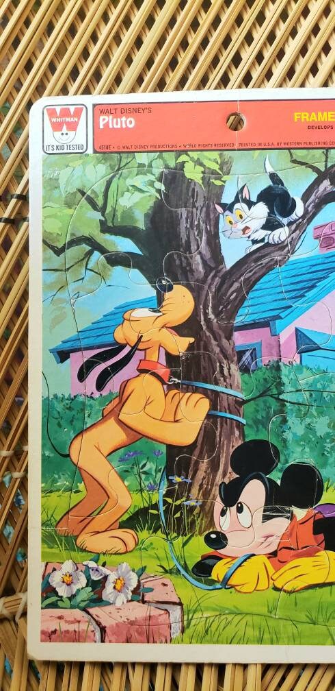 Vintage Mickey Mouse & Pluto Frame Tray Puzzle, Disney Children's Puzz ...